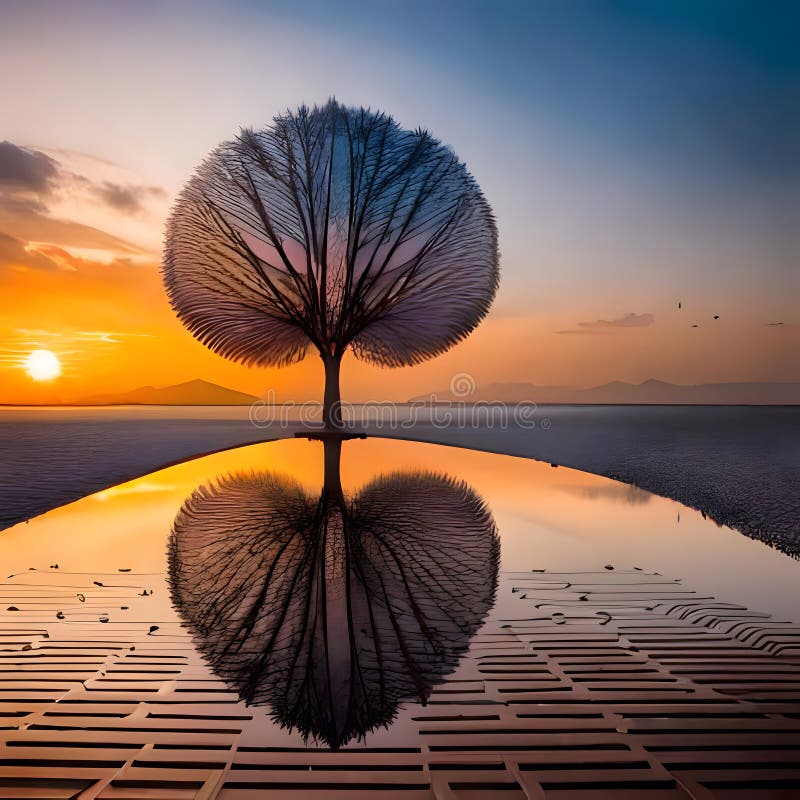 Cool and Unusual Tree - Ai Generated Image Stock Illustration ...