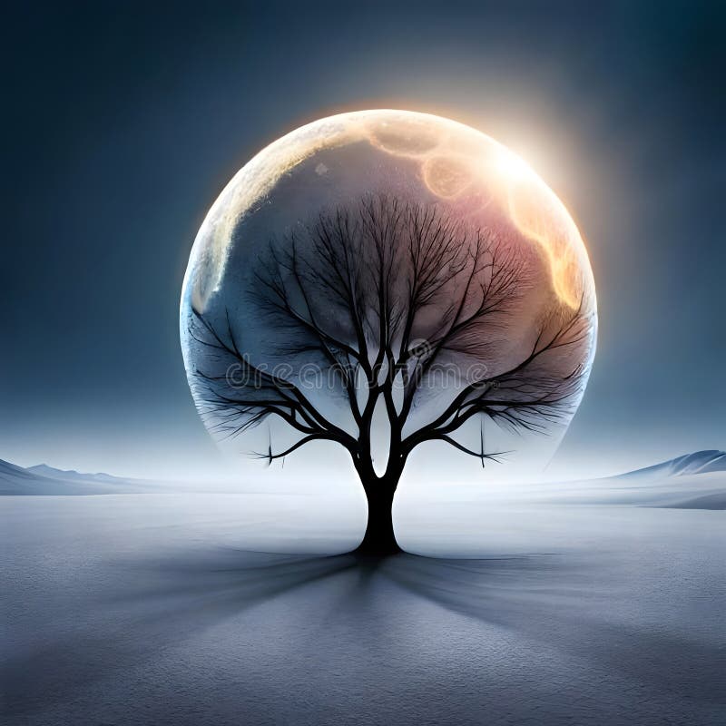Cool and Unusual Tree - Ai Generated Image Stock Illustration ...