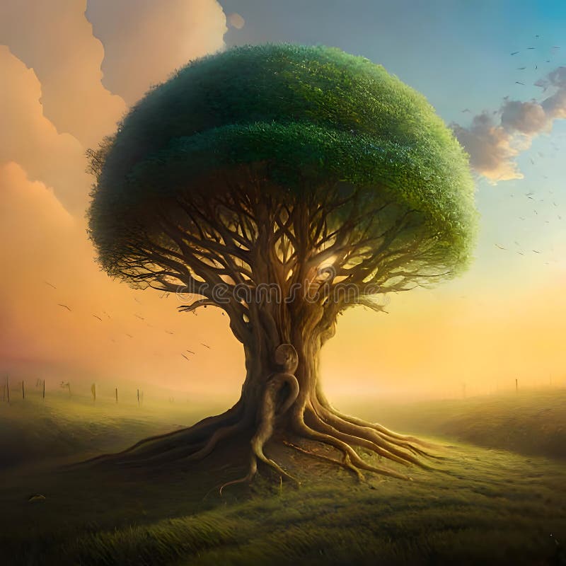 Cool and Unusual Tree - Ai Generated Image Stock Illustration ...