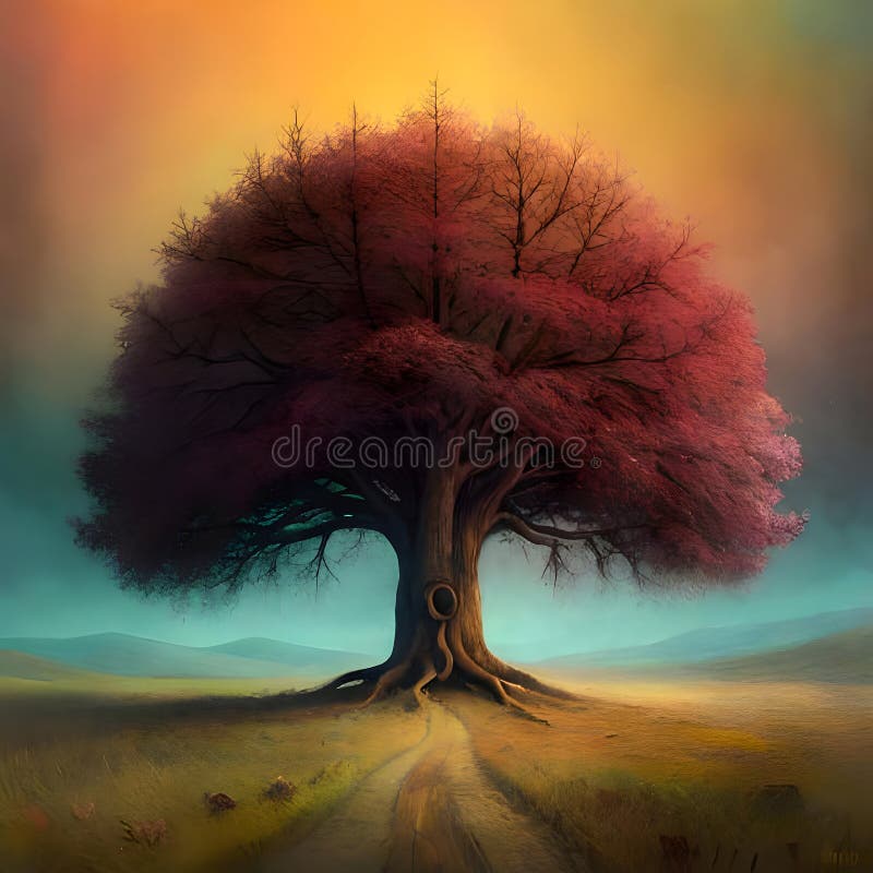 Cool and Unusual Tree - Ai Generated Image Stock Illustration ...