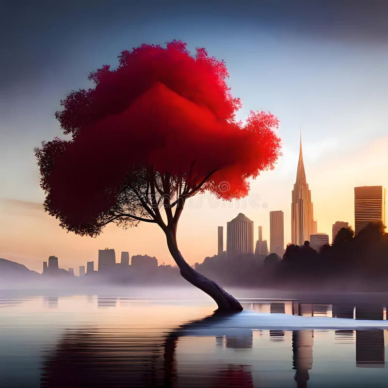 Cool and Unusual Tree - Ai Generated Image Stock Illustration ...