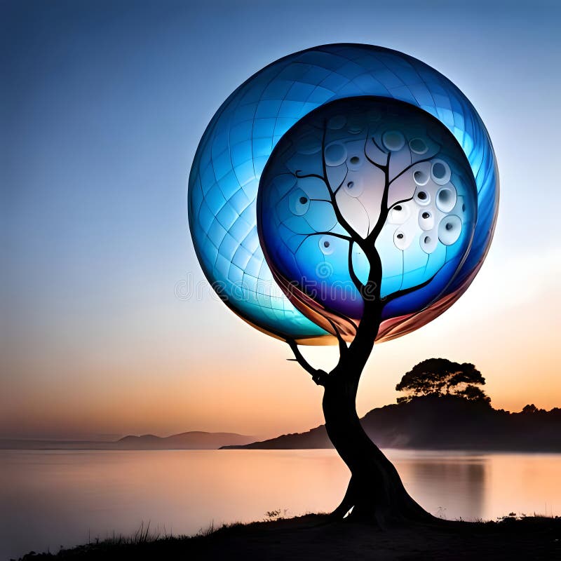 Cool and Unusual Tree - Ai Generated Image Stock Illustration ...