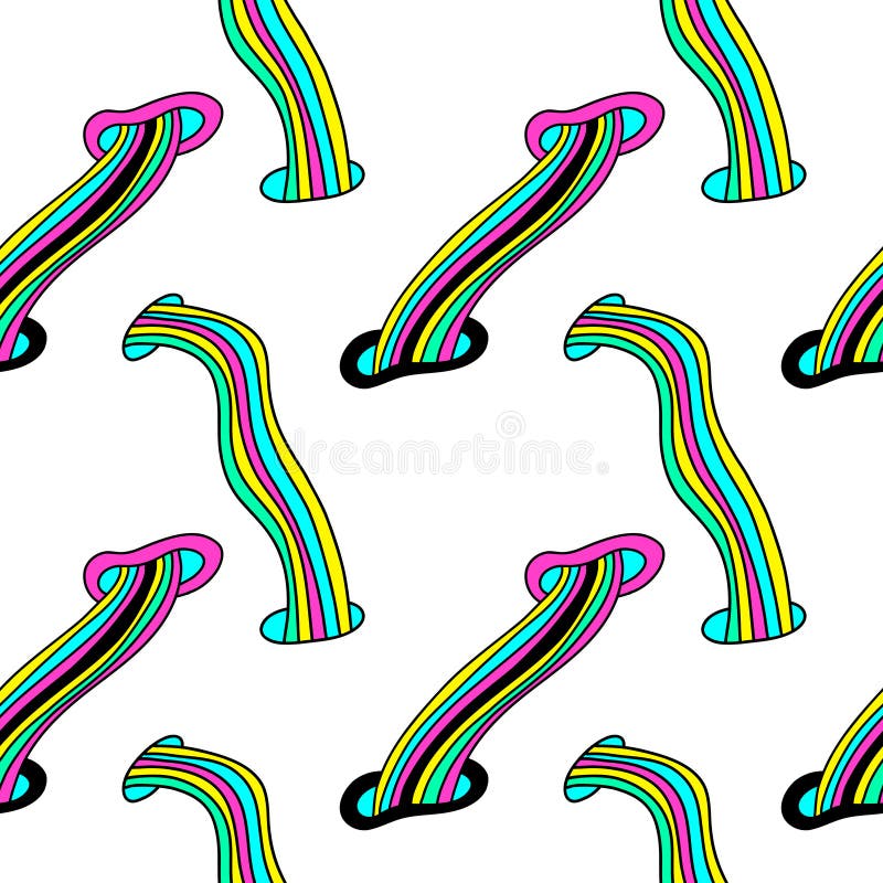 Cool Vector Pattern with Abstract Figures on a Neon White Background ...