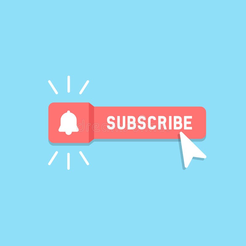 Cool Subscribe Button with Cursor and Notification in Flat Design ...