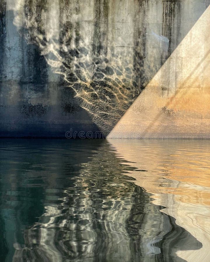 Cool Vertical Shot of a Reflective Water Shaping Symmetrical Shadows on ...