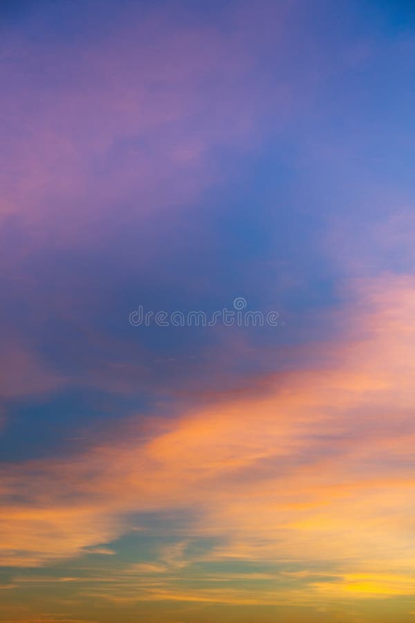 Cool Vertical Shot of a Sky Scene with Colorful Clouds Stock Photo ...