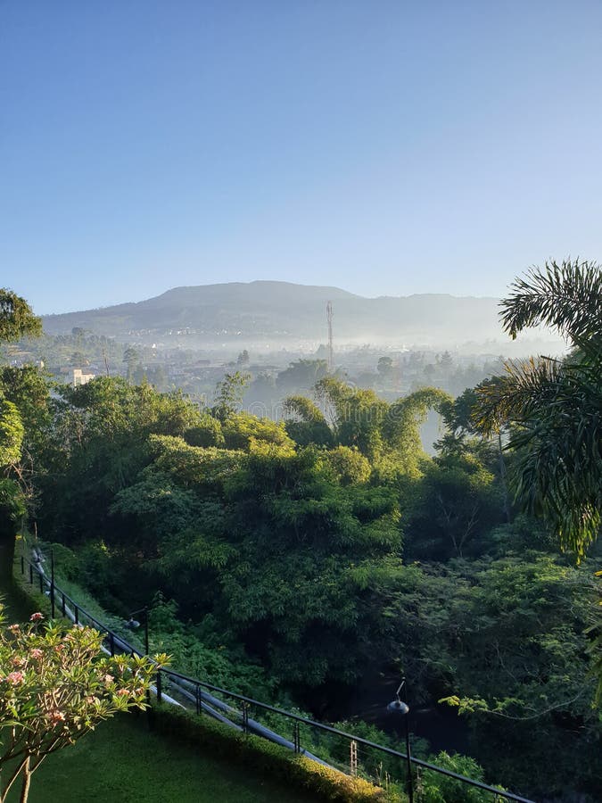 Cool view of bandung city stock image. Image of leaf - 203219477