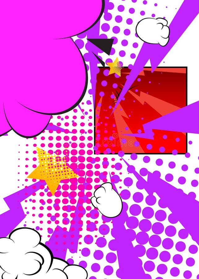 Cool Vintage Abstract Cartoon Backdrop, Comic Book Background. Retro ...