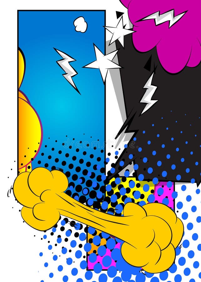 Cool Vintage Abstract Cartoon Backdrop, Comic Book Background. Retro ...