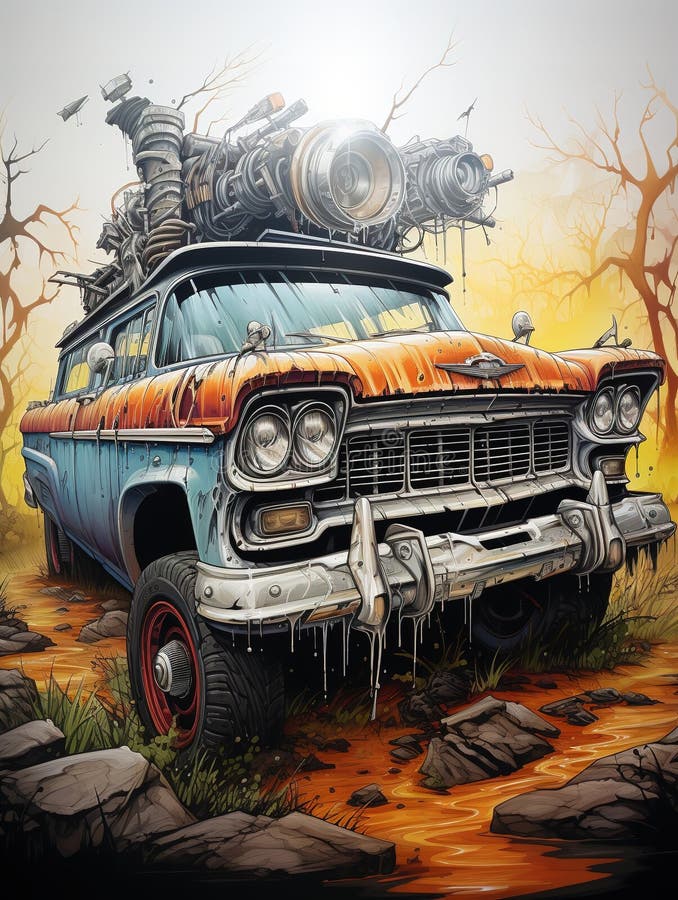 Gritty Horror Comics: Detailed Skull Illustration in Light Blue and ...