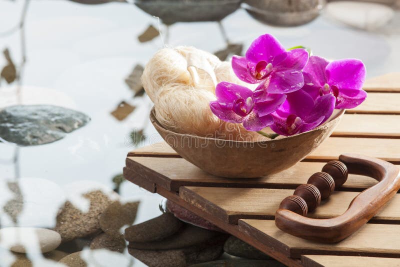 Cool Water and Beauty Tools for Pampering Inner Beauty Stock Photo ...