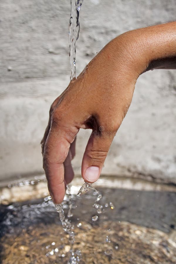Water Climate Change Symbol: Handful of Water Scarcity for Child Stock ...