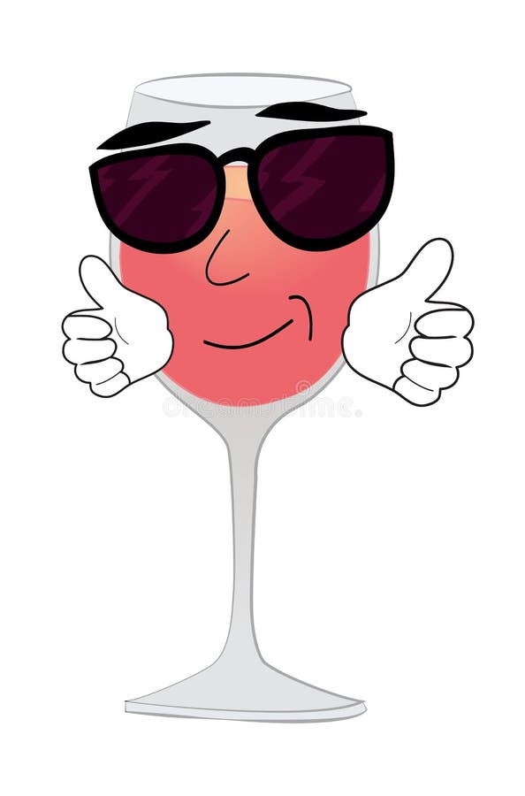 Cool wine of glass cartoon stock illustration. Illustration of glasses ...