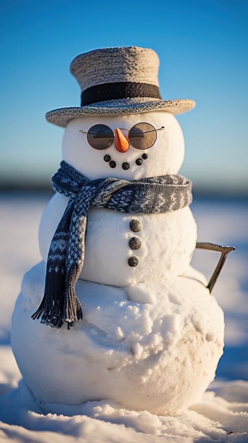 Cool Winter Vibes: Cute Snowman Sporting Stylish Sunglasses Stock ...