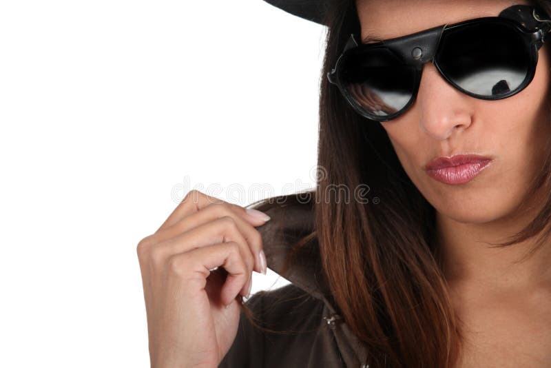 Cool woman in shades stock image. Image of glasses, gorgeous - 27579453