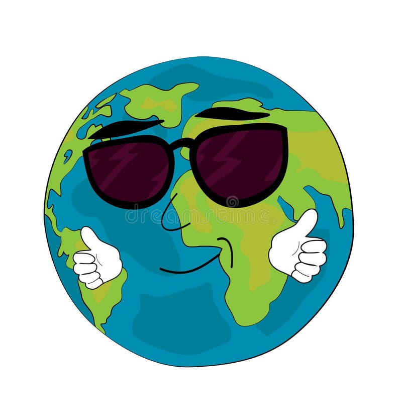 Cool World globe cartoon stock illustration. Illustration of wearming ...