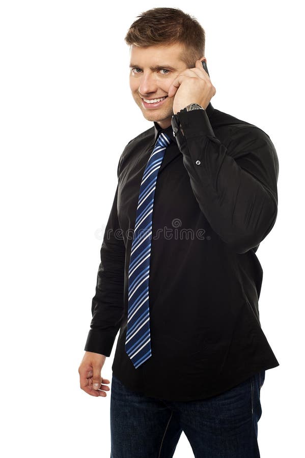 Cool Young Company CEO Communicating Stock Photo - Image of positive ...