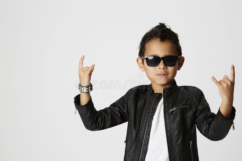 Cool young rocker stock photo. Image of short, view, leather - 50603484
