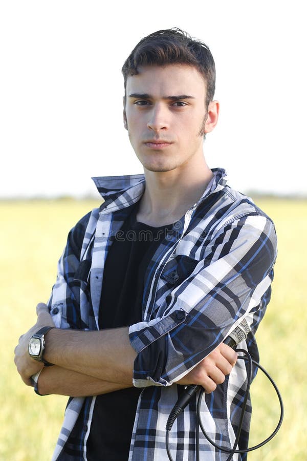 Cool young singer outdoors stock image. Image of looking - 26541065