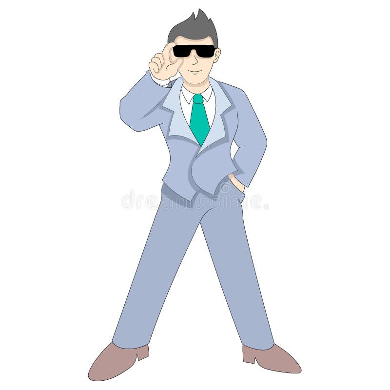 Cool Young Successful and Rich Boss Standing in Style Stock Vector ...