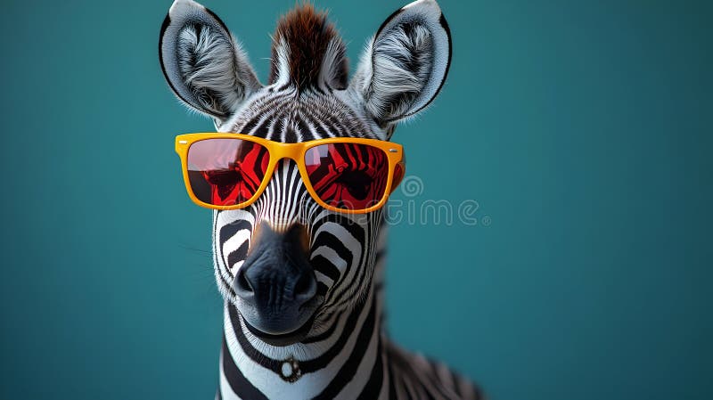 Cool Zebra with Sunglasses Illustration Stock Illustration ...