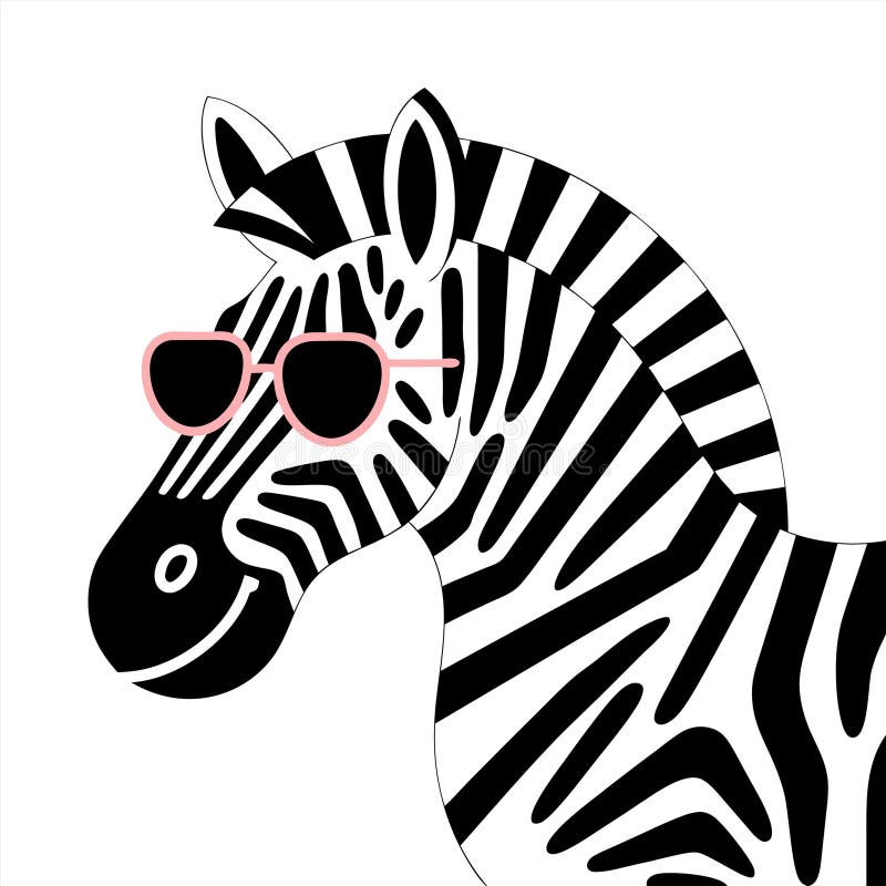 Cool Zebra Wearing Sunglasses Vector Art Illustration for Fun Design ...