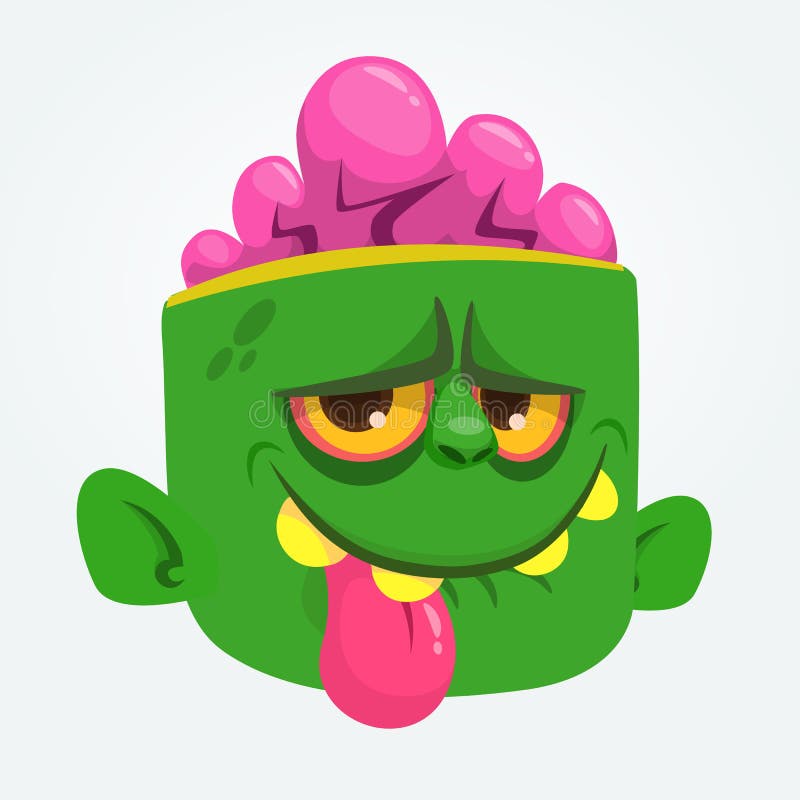 Cool Zombie Head Cartoon . Halloween Vector Illustration. Stock Vector ...