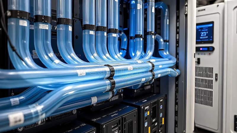 Coolant Courses through Clear Tubes Connected To Heat Exchangers ...