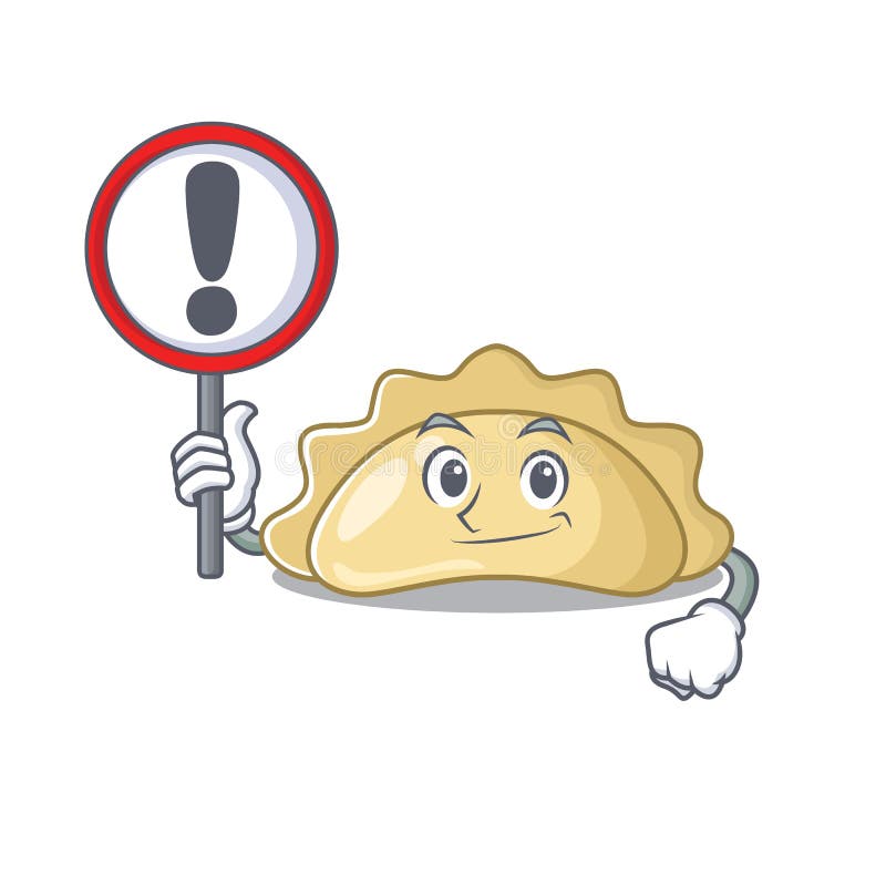 Coole Und Lustige Pierogi Erheben Ein Zeichen Vektor Abbildung ...