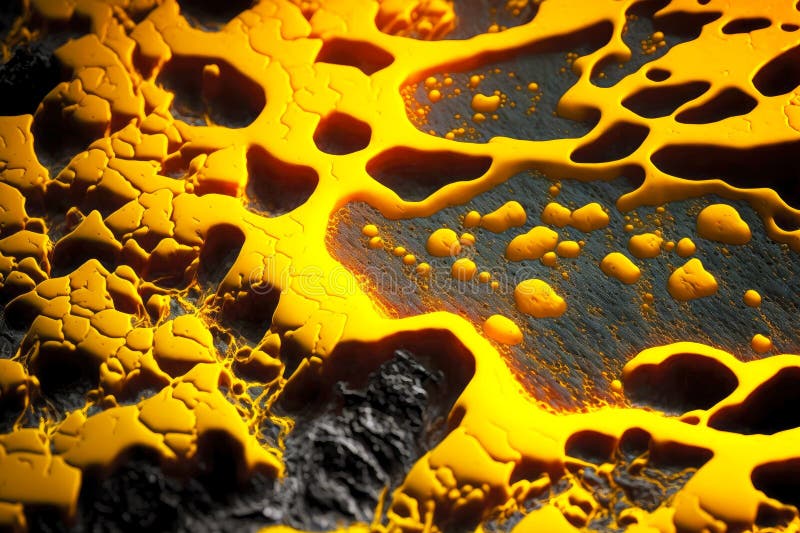 Cooled Black Yellow Lava Texture Spread Over Surface Stock Illustration ...