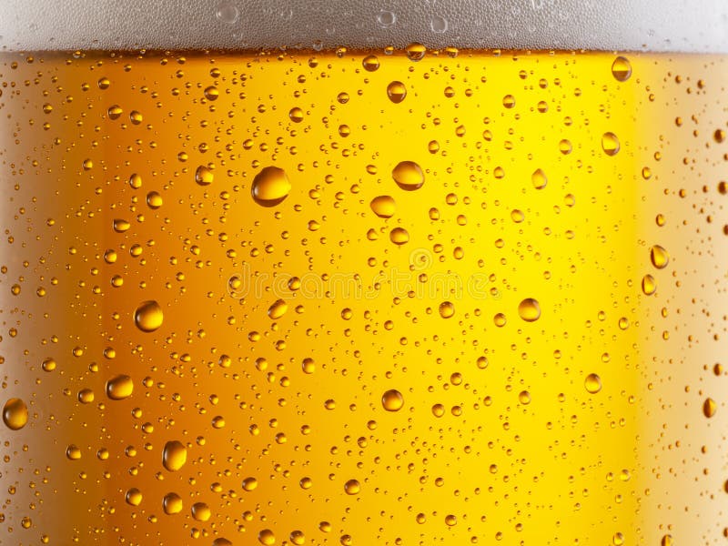 Cooled Glass of Beer Close-up. Small Water Drops on Cold Surface of ...