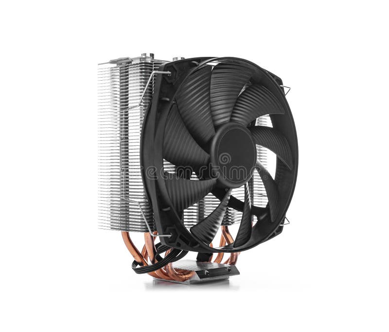 CPU Cooler on the Computer`s Motherboard. Close Up View. Stock Photo ...