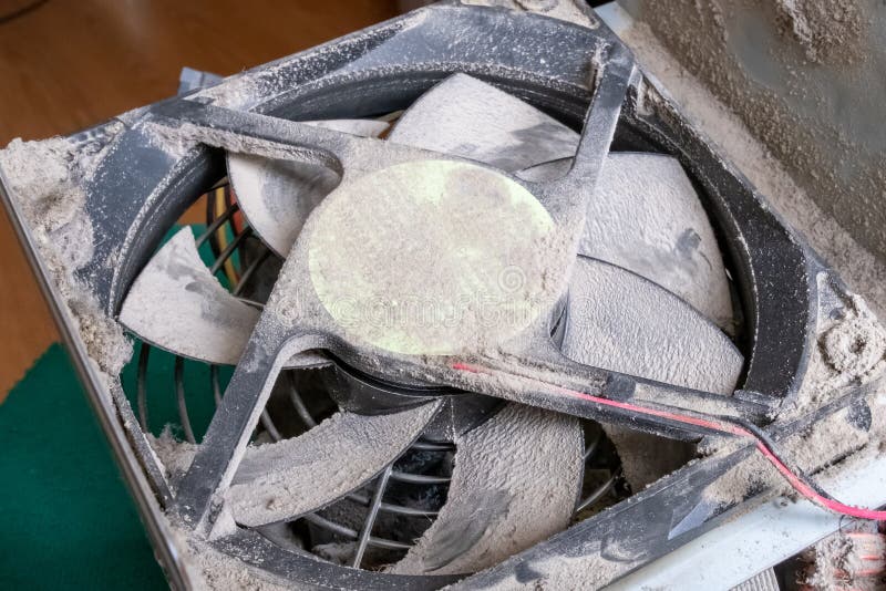 Cooler in a Computer Power Supply Covered with Dust Stock Image - Image ...