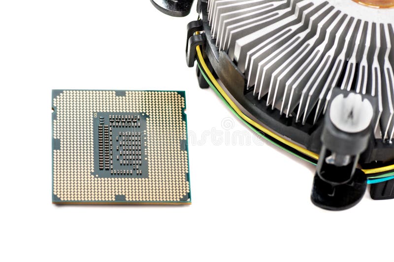 Cooler and the CPU Isolation Stock Image - Image of processor, white ...