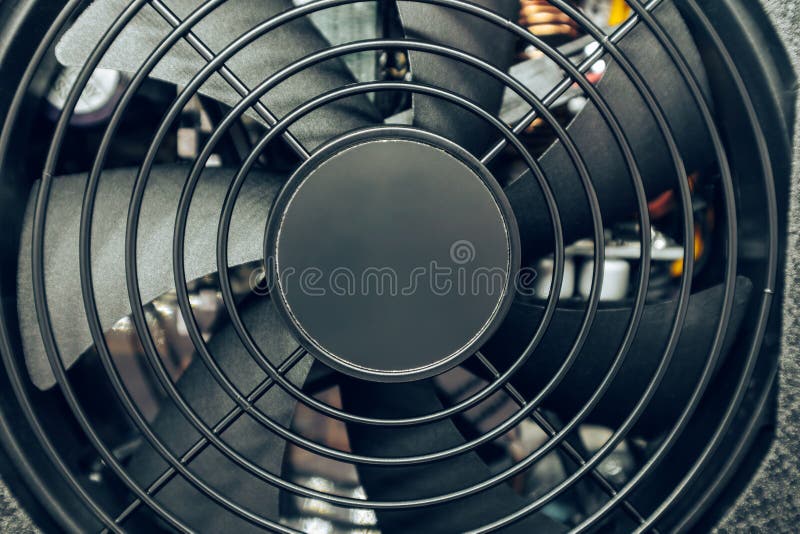 Cooler Fan for Computer CPU Unit Close-up on Black Stock Photo - Image ...