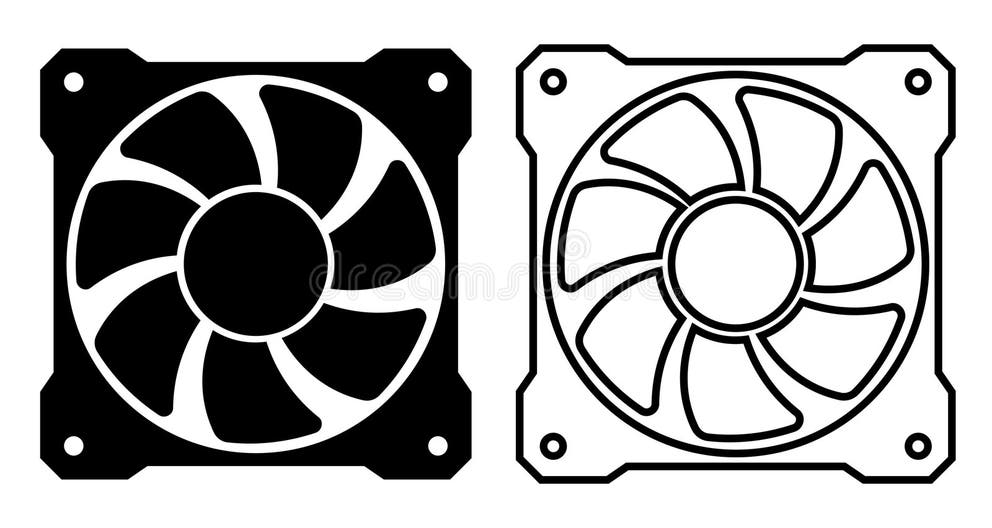 Cooler Fan Icon. Air Ventilation. Computer Cooler PC Hardware. Modern ...