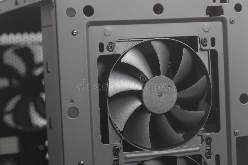 Cooler Fan Inside Desktop Computer Case PC Stock Photo - Image of black ...
