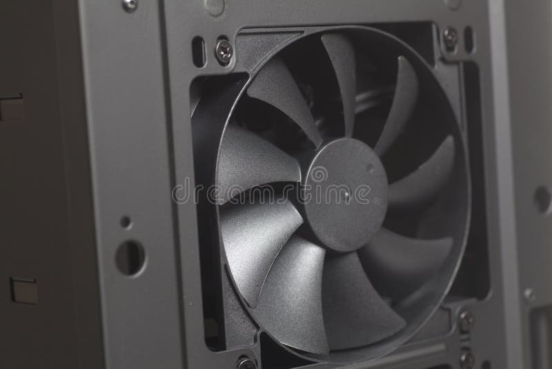 Cooler Fan Inside Desktop Computer Case PC Stock Image - Image of cold ...
