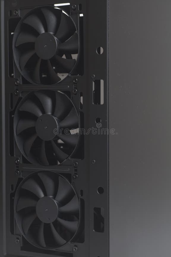 Cooler Fan Inside Desktop Computer Case PC Stock Image - Image of cold ...