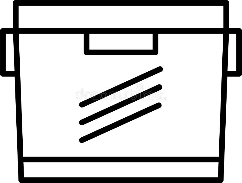 Cooler Outline Vector Icon stock vector. Illustration of season - 388830636