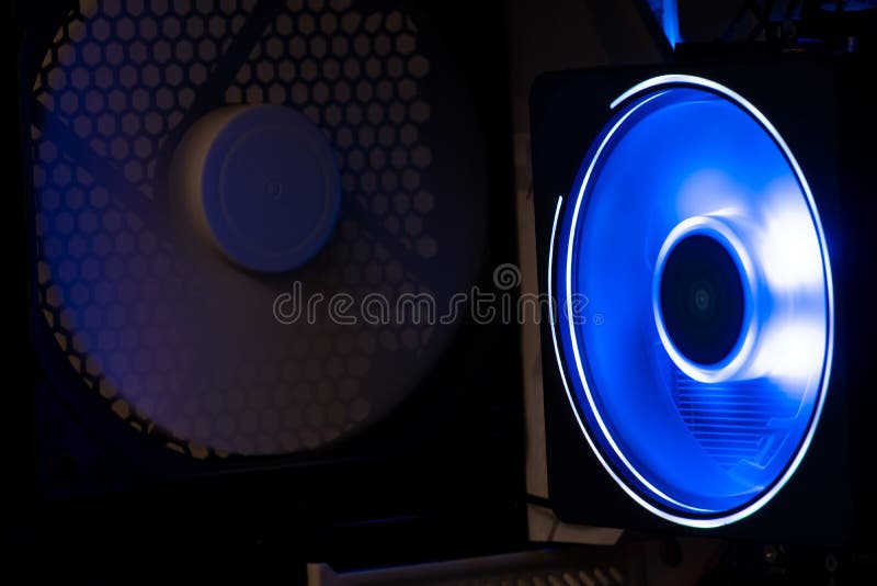 Cooler of Processor with Neon Light. LED Light, CPU Cooler Stock Photo ...