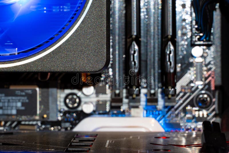Cooler of Processor with Neon Light. LED Light, CPU Cooler Stock Photo ...