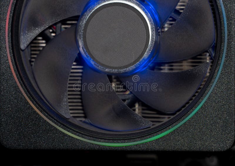Cooler of Processor with Neon Light. LED Light, CPU Cooler Stock Photo ...