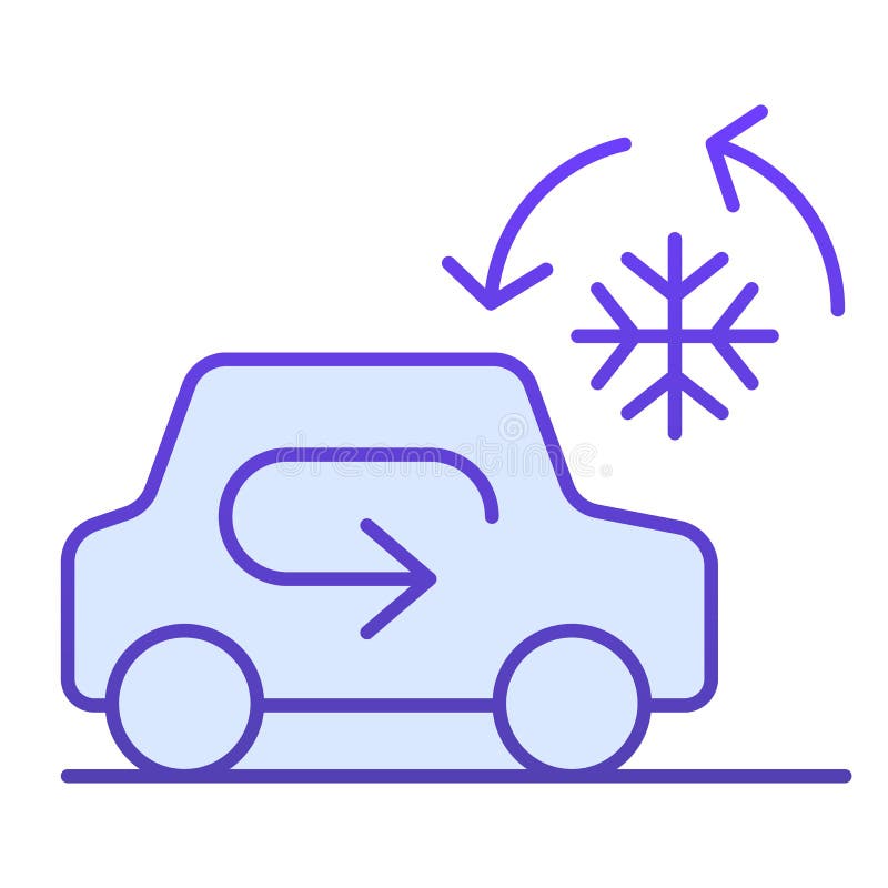 Cooling Car System Flat Icon. Auto Air Conditioning Vector Illustration ...