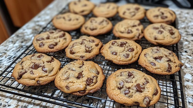 Cooling Chocolate Chip Cookies Kitchen Baking Wire Rack Stock Photo ...