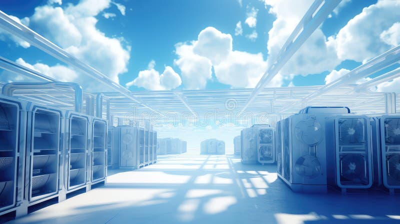 Cooling cloud data center stock illustration. Illustration of ...