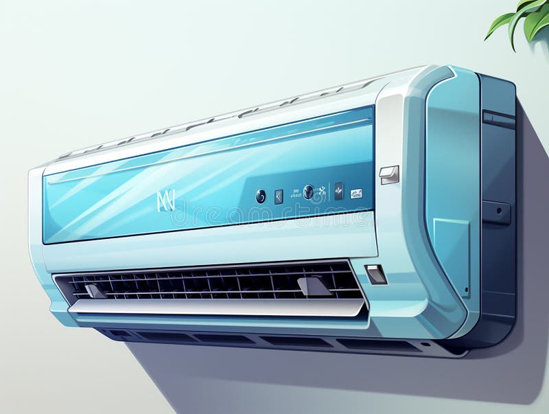 Efficient Home Air Conditioner Stock Illustration - Illustration of ...