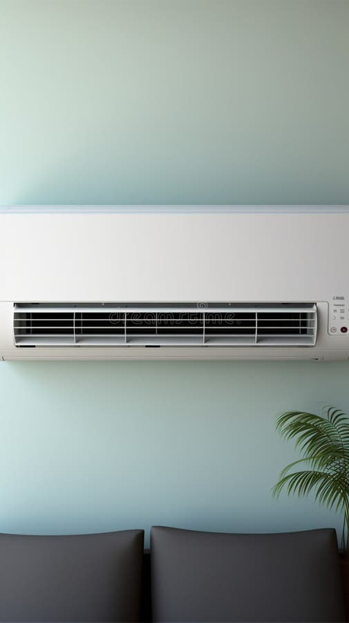 Cooling Comfort Split AC on White Wall, Softened by a Gentle Blur Stock ...