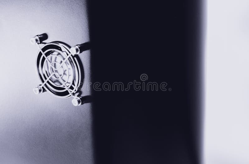 Cooling CPU Cooler on a Dark Casing. Cooling Fans are Illuminated Stock ...