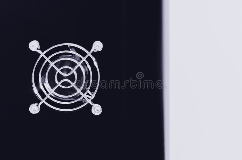 Cooling CPU Cooler on a Dark Casing. Cooling Fans are Illuminated Stock ...